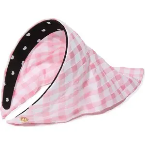 Lele Sadoughi Jackie Gingham Handkerchief Headband - Bubblegum