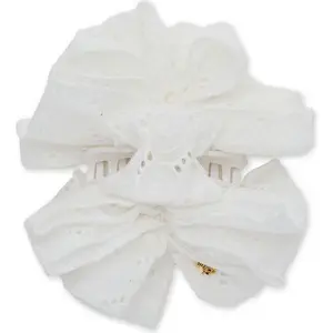 Lele Sadoughi Rita Eyelet Bow Claw Clip Ivory