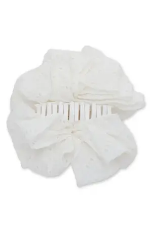 Lele Sadoughi Rita Eyelet Bow Claw Clip - Ivory
