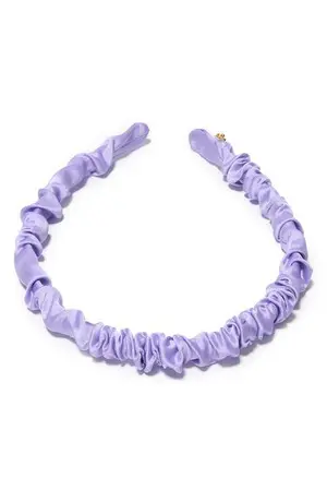 Lele Sadoughi Jessie Ruched Satin Headband - Iris