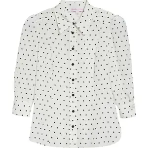 Carolina Herrera Polka Dot Silk Button-up Shirt - Ivory Multi