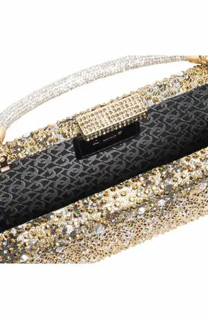 Dune London Rhinestone Embellished Clutch With Chain Strap