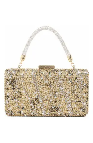 Dune London Rhinestone Embellished Clutch With Chain Strap - Black