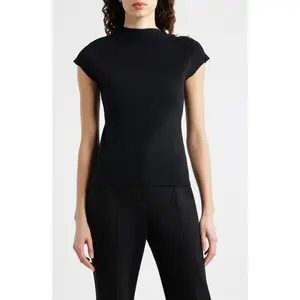 Elie Tahari Katy Button Detail Sweater - Noir