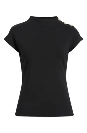 Elie Tahari Katy Button Detail Sweater - Noir