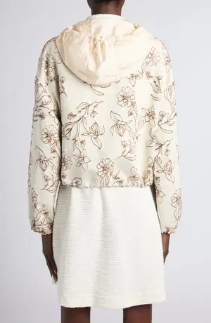 Moncler Nepeta Floral Brocade Hooded Jacket - Print
