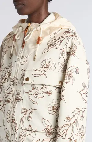 Moncler Nepeta Floral Brocade Hooded Jacket - Print