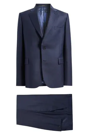 Paul Smith Camberwell Tailored Fit Water Repellent Dark Navy Wool Suit - Very Dark Navy