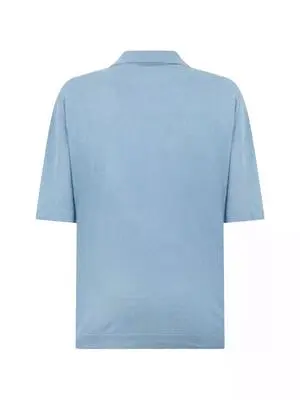 SLOWEAR Buttoned Short-sleeve Knitwear - Blue