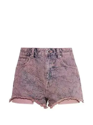 A BATHING APE Embroidered Frayed Shorts