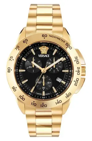 Versace V-sport Bracelet Chronograph Watch - Ip Yellow Gold