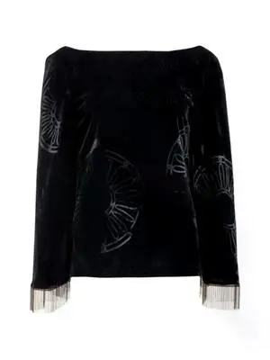 Themis Z Kyma Bell-sleeve Beaded Top
