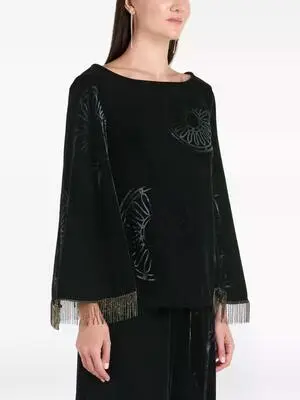 Themis Z Kyma Bell-sleeve Beaded Top