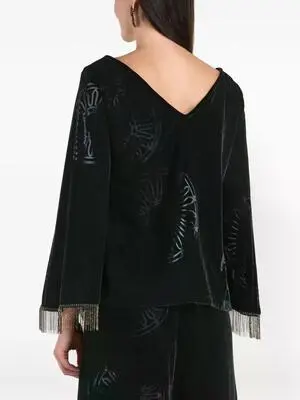 Themis Z Kyma Bell-sleeve Beaded Top