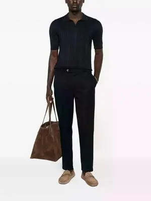 Tagliatore Ribbed V-neck T-shirt - Blue