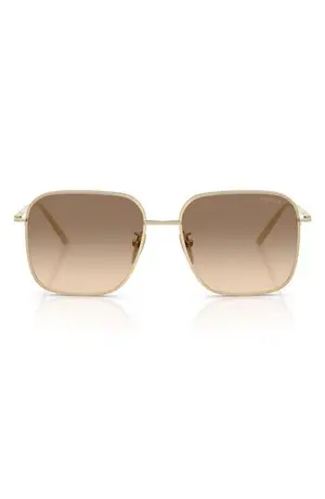 Prada 54mm Square Sunglasses - Pale Gold/brown Grey