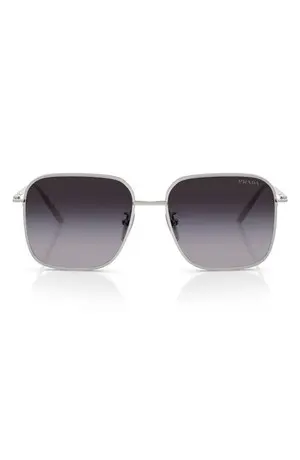 Prada 54mm Square Sunglasses Silver/grey Gradient