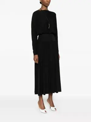 TOTEME Boat-neck Midi Dress - Black
