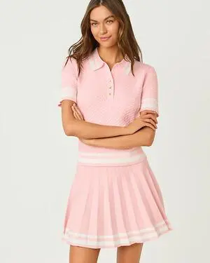 LILLY PULITZER Suzette Sweater Skort - Pink Muse X Resort White Tipping