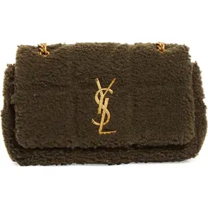Saint Laurent Small Jamie Genuine Shearling Shoulder Bag - Lichen
