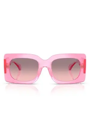 Versace 54mm Gradient Square Sunglasses - Transparent Pink