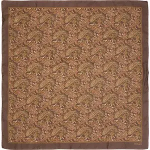 Saint Laurent Ornamental Paisley Silk Twill Square Scarf