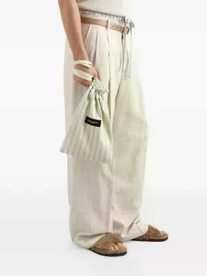 Dolce & Gabbana Striped Drawstring Shoulder Bag - Neutrals