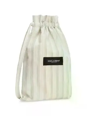 Dolce & Gabbana Striped Drawstring Shoulder Bag - Neutrals