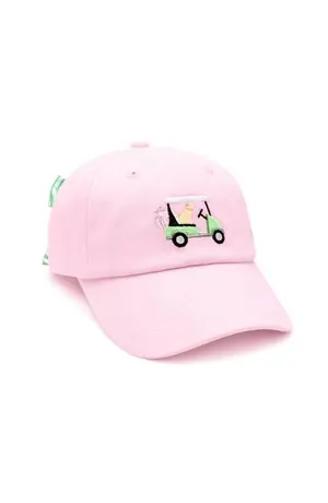BITS & BOWS Dog In Golf Cart Bow Baseball Hat - Light Pink
