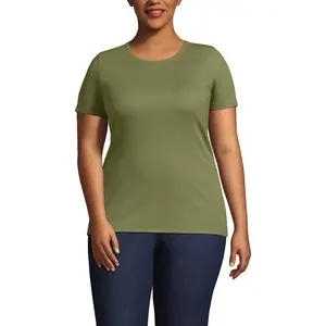 LANDS' END Micro Rib Knit T-shirt - Simply Olive