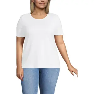 LANDS' END Plus Size Micro Rib T-shirt