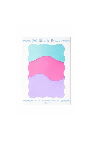 BITS & BOWS Pretty In Pastel Ribbon Set Pink/aqua/purple
