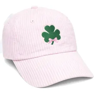 BITS & BOWS Shamrock Bow Baseball Hat - Pink