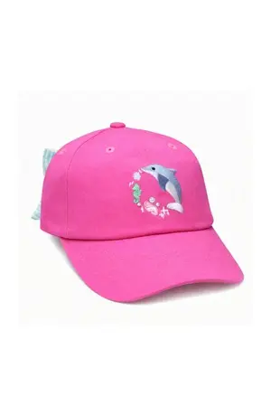 BITS & BOWS Dolphin Daydream Bow Baseball Hat - Magenta