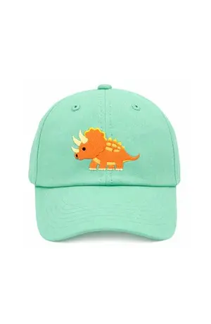 BITS & BOWS Triceratops Baseball Hat - Green