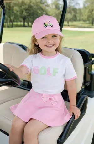 BITS & BOWS Dog In Golf Cart Bow Baseball Hat