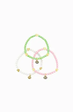 BITS & BOWS St. Patrick's Day Hearts Bracelet Set