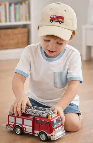 BITS & BOWS Firetruck Baseball Hat