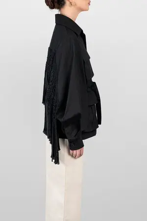 LAURA APARICIO Macrame Sahariana Long Jacket