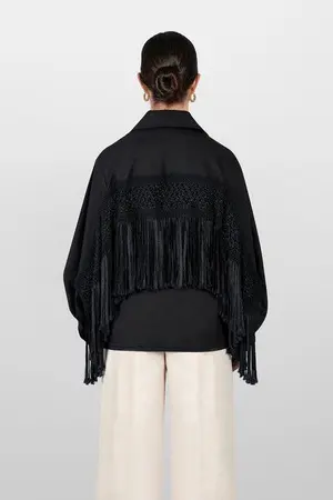 LAURA APARICIO Macrame Sahariana Long Jacket