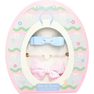 BITS & BOWS Easter Egg Bows And Bracelet Set - Pink