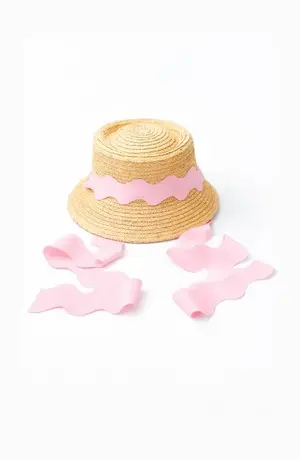 BITS & BOWS The Harbor Straw Hat - Pink