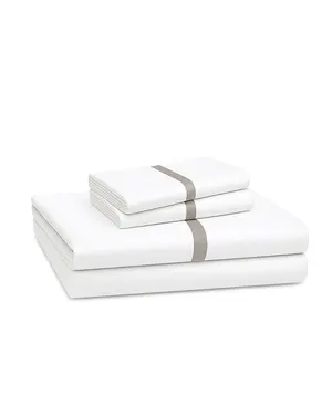 DOMANI HOME Hotel Sheet Set Twin - Taupe-color Band