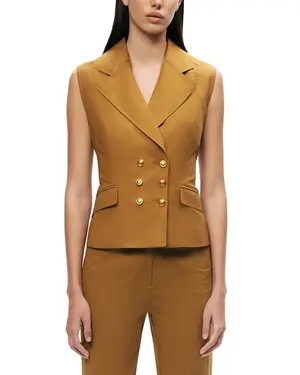 NOCTURNE Tailored Double-breasted Vest - Camel