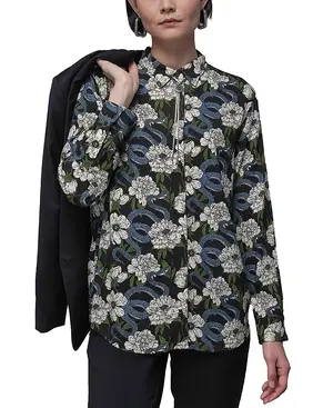 WILDFANG The Empower Long Sleeve Button Up Shirt - Garden Snake Oat