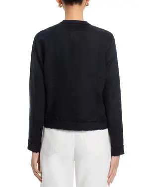Tommy Bahama Two Palms Linen Jacket With Patch Pockets - Black