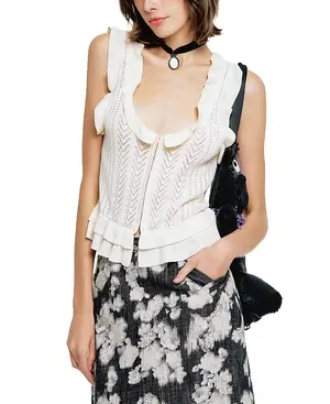 Anna Sui Victorian Pointelle Knitwear Camisole - Cream