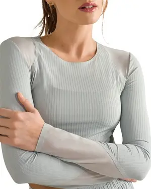 RHONE Lightspeed Ribbed Top - Sage Gray