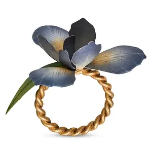 JULISKA Meadow Walk Iris Napkin Ring, Set Of 4