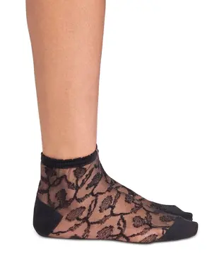 STEMS Sydney Sheer Lace Socks - Black